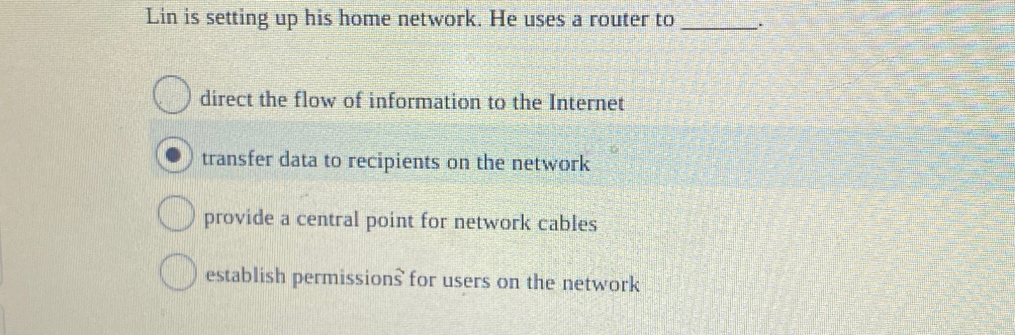 Solved Lin is setting up his home network. He uses a router | Chegg.com