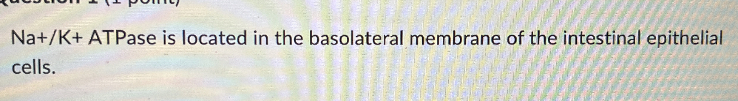 Solved Na+K+ ﻿ATPase is located in the basolateral membrane | Chegg.com