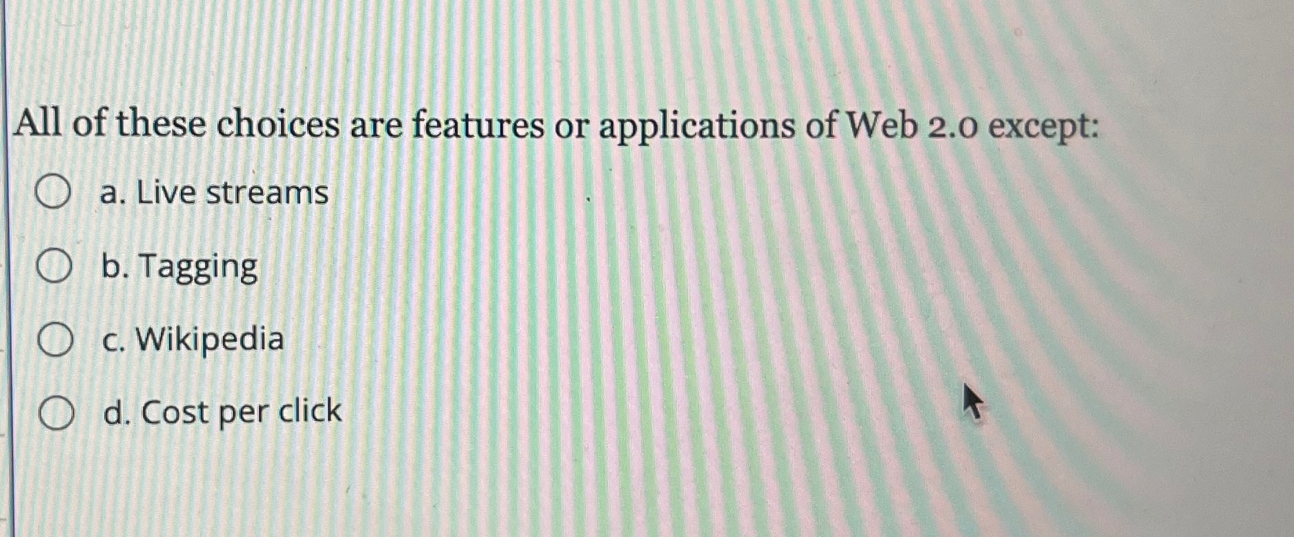 Solved All of these choices are features or applications of | Chegg.com