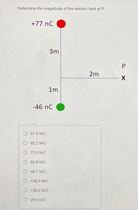 Solved Determine the magnitude of the electric field at P. | Chegg.com