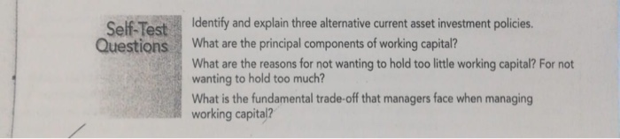 Solved Self-Test Questions Identify and explain three | Chegg.com