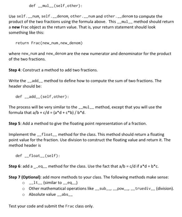 Solved Let's create a class for Fractions. A fraction will | Chegg.com