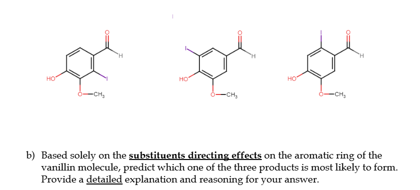 Solved b) ﻿Based solely on the substituents directing | Chegg.com