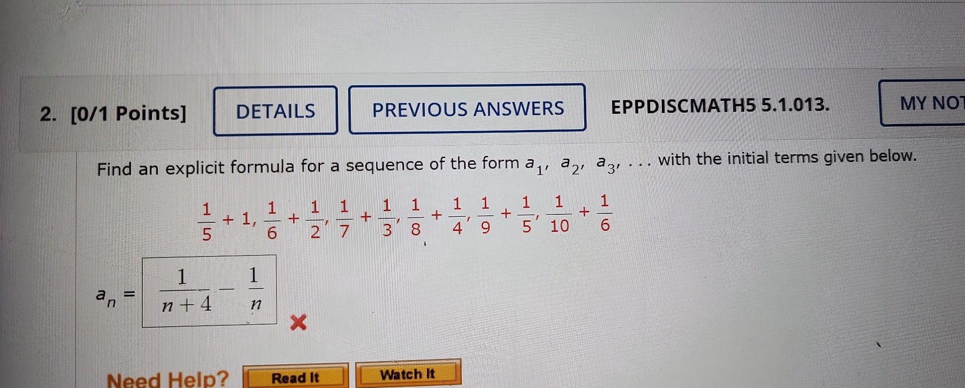 Solved Find an explicit formula for a sequence of the form | Chegg.com