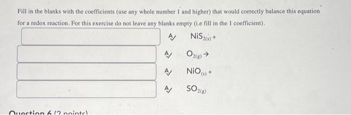 Solved Fill in the blanks with the coefficients (use any | Chegg.com
