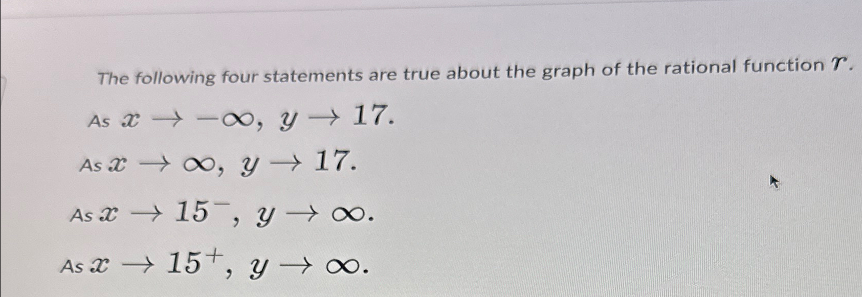 Solved The following four statements are true about the | Chegg.com