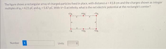 Solved The figure shows a rectangular array of charged | Chegg.com