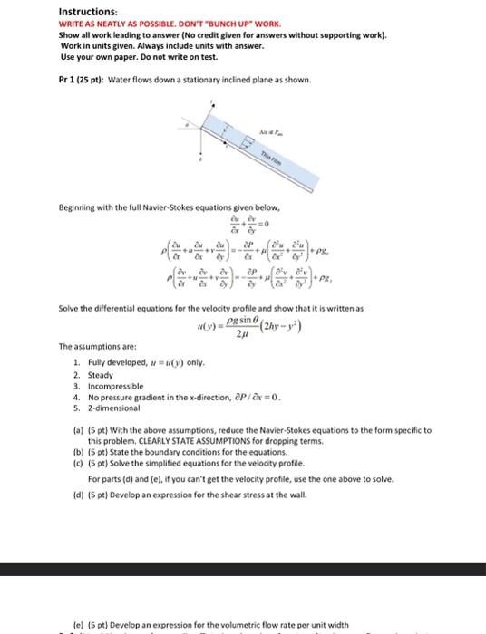 Solved Instructions: WRITE AS NEATLY AS POSSIBLE. DON'T | Chegg.com