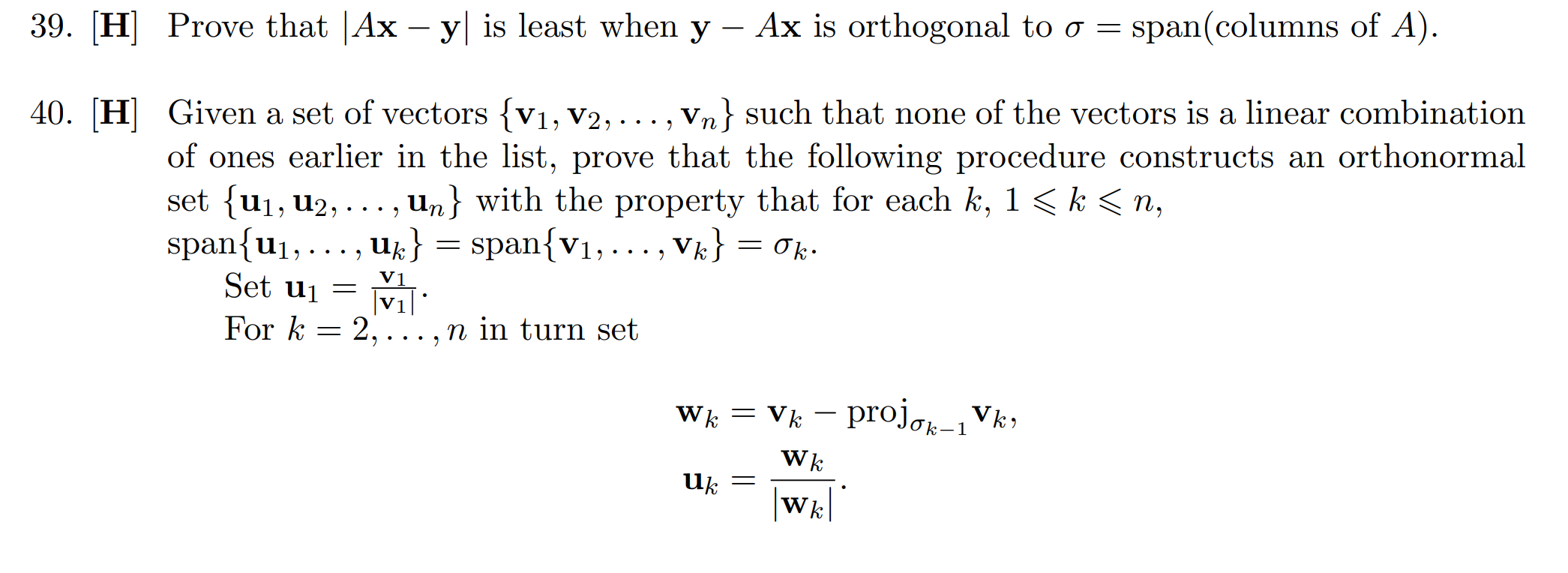 Solved 1. ﻿Prove that |Ax-y| ﻿is least when y-Ax ﻿is | Chegg.com