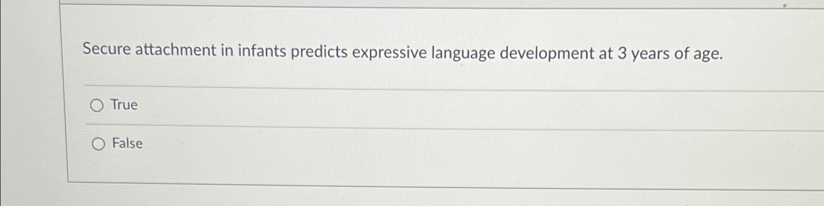 Solved Secure attachment in infants predicts expressive | Chegg.com