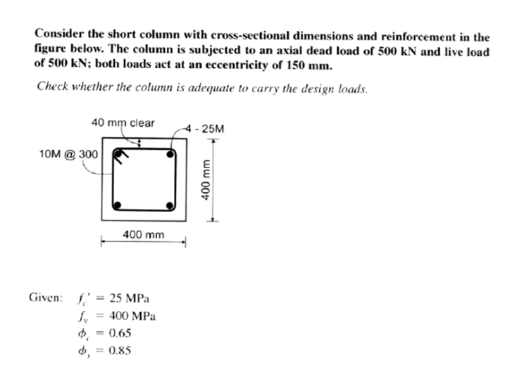 Solved Consider the short column with cross-sectional | Chegg.com