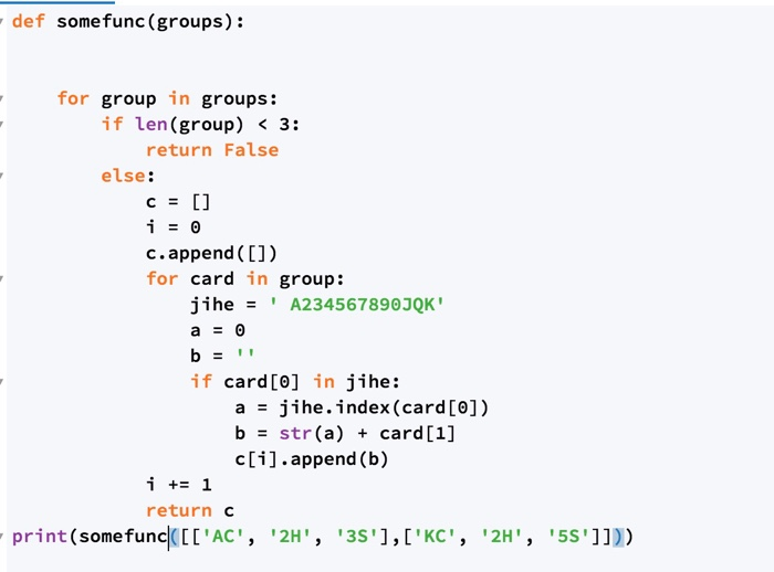 Solved pythoni wanna get [['1C','2H','3S'], | Chegg.com