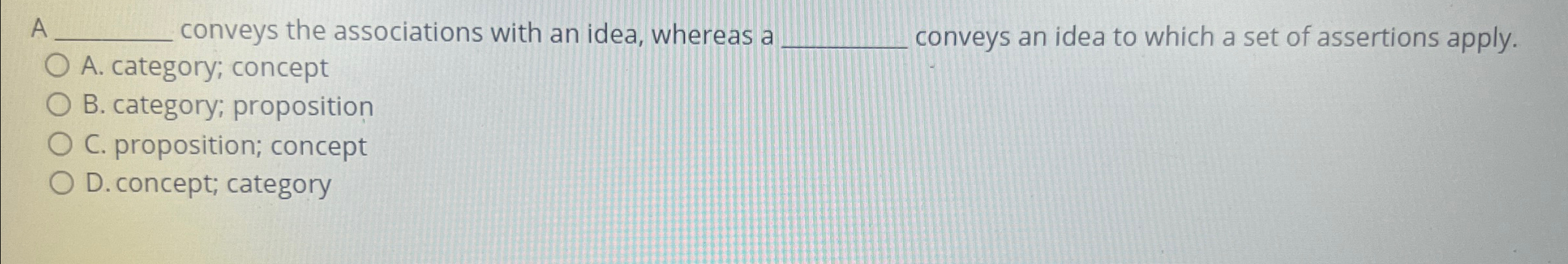 Solved A ﻿conveys the associations with an idea, whereas a | Chegg.com