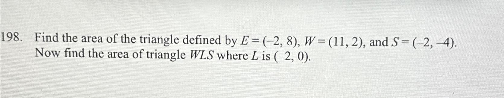 Solved Find the area of the triangle defined by | Chegg.com