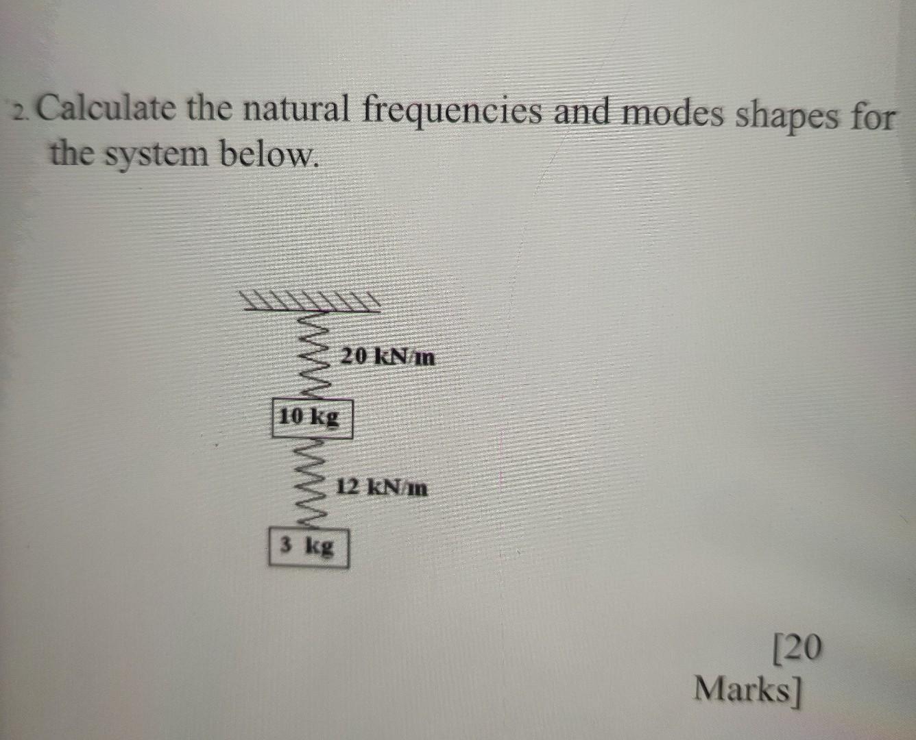 Solved 2. Calculate the natural frequencies and modes shapes | Chegg.com