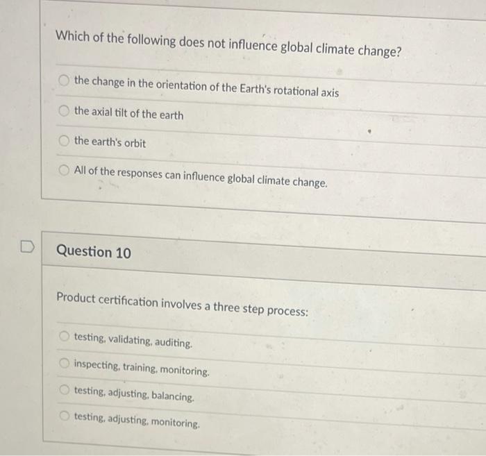 Solved Which of the following does not influence global | Chegg.com