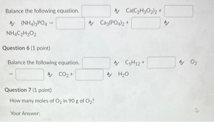Solved Balance the following equation. A) Ca(C2H3O2)2+ A. | Chegg.com
