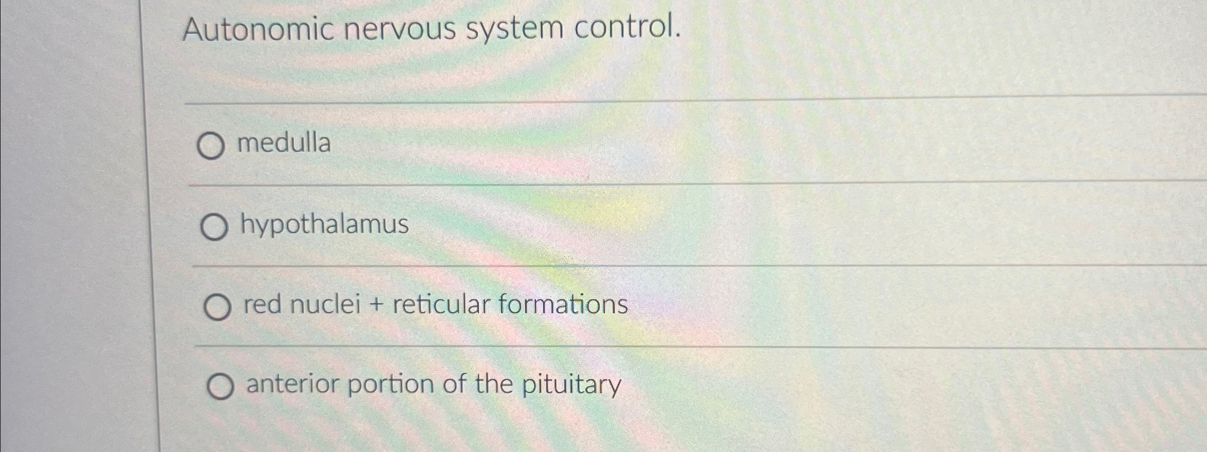 Solved Autonomic nervous system | Chegg.com