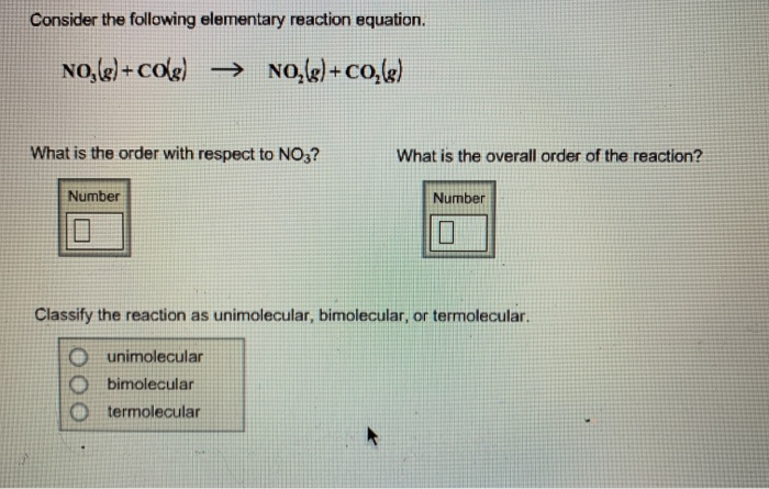 Solved Consider the following elementary reaction equation. | Chegg.com