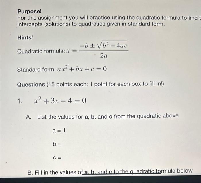 Solved Purpose! For this assignment you will practice using | Chegg.com