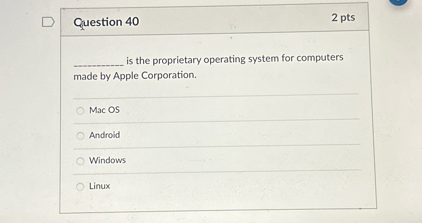 Solved Giuestion 402ptsis the proprietary operating system | Chegg.com