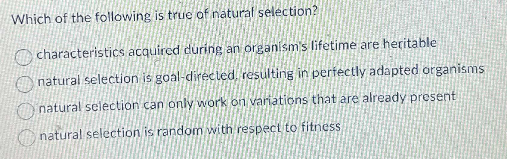 Solved Which of the following is true of natural | Chegg.com