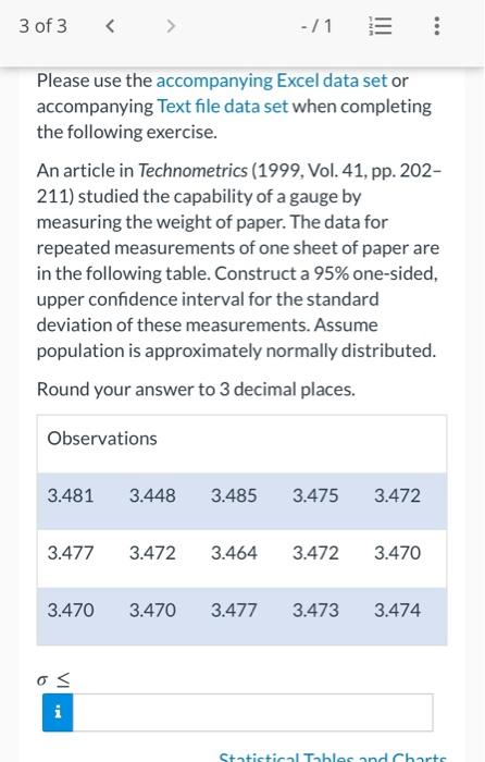 Solved Please use the accompanying Excel data set or | Chegg.com