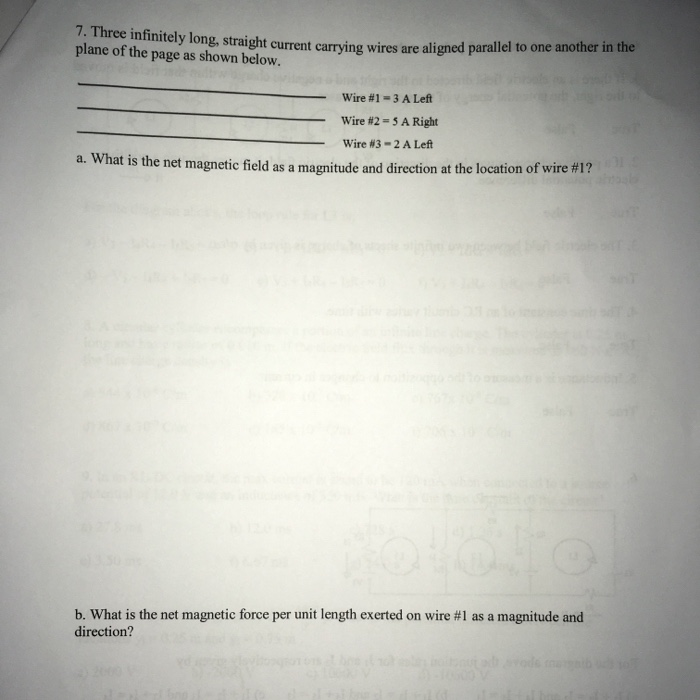 Solved 7. Three infinitely long, straight current carrying | Chegg.com