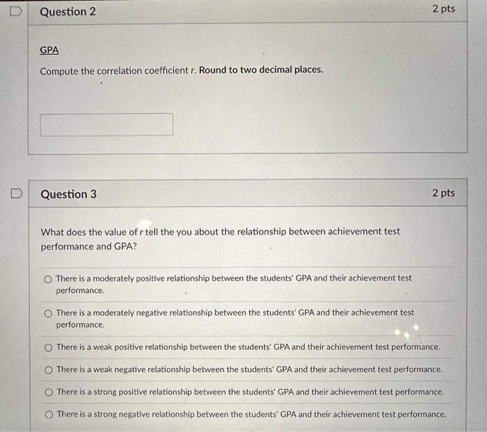 Solved Use the information below to answer the GPA questions | Chegg.com