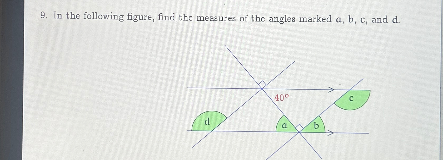 Solved In the following figure, find the measures of the | Chegg.com