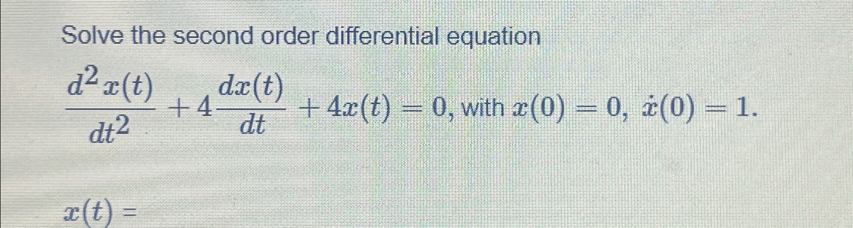 Solved Solve the second order differential equation | Chegg.com