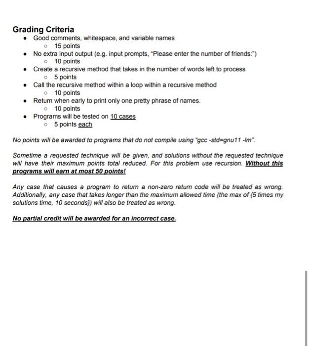 Solved Name Chaining Objective Give practice with recursion, | Chegg.com