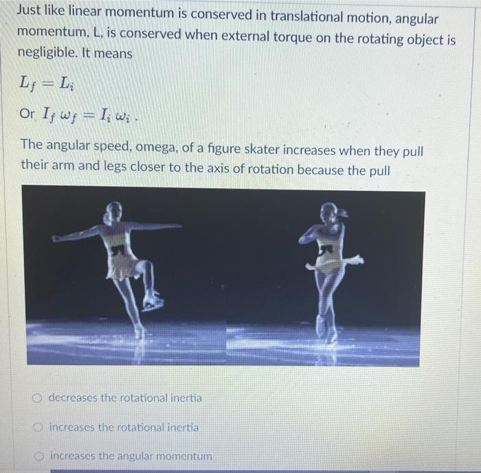 Solved Just like linear momentum is conserved in | Chegg.com