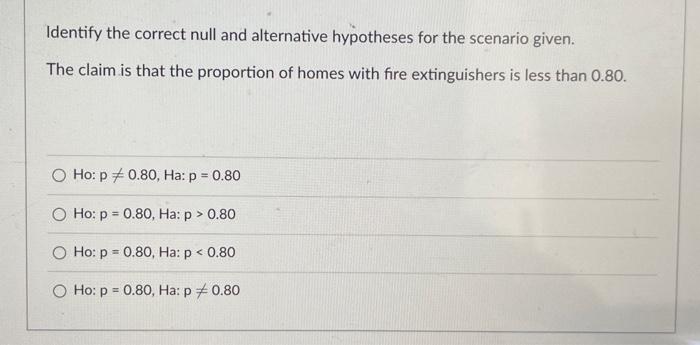 Solved Identify the correct null and alternative hypotheses | Chegg.com