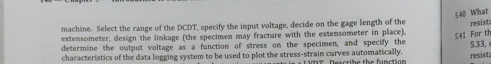 Solved machine. Select the range of the DCDT, specify the | Chegg.com