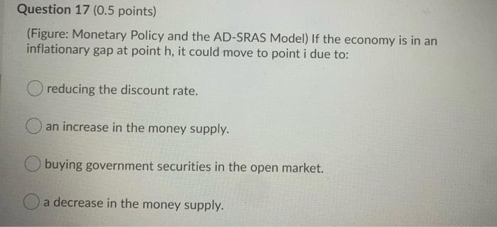 Solved Monetary Policy and the AD-SRAS Model Price level | Chegg.com
