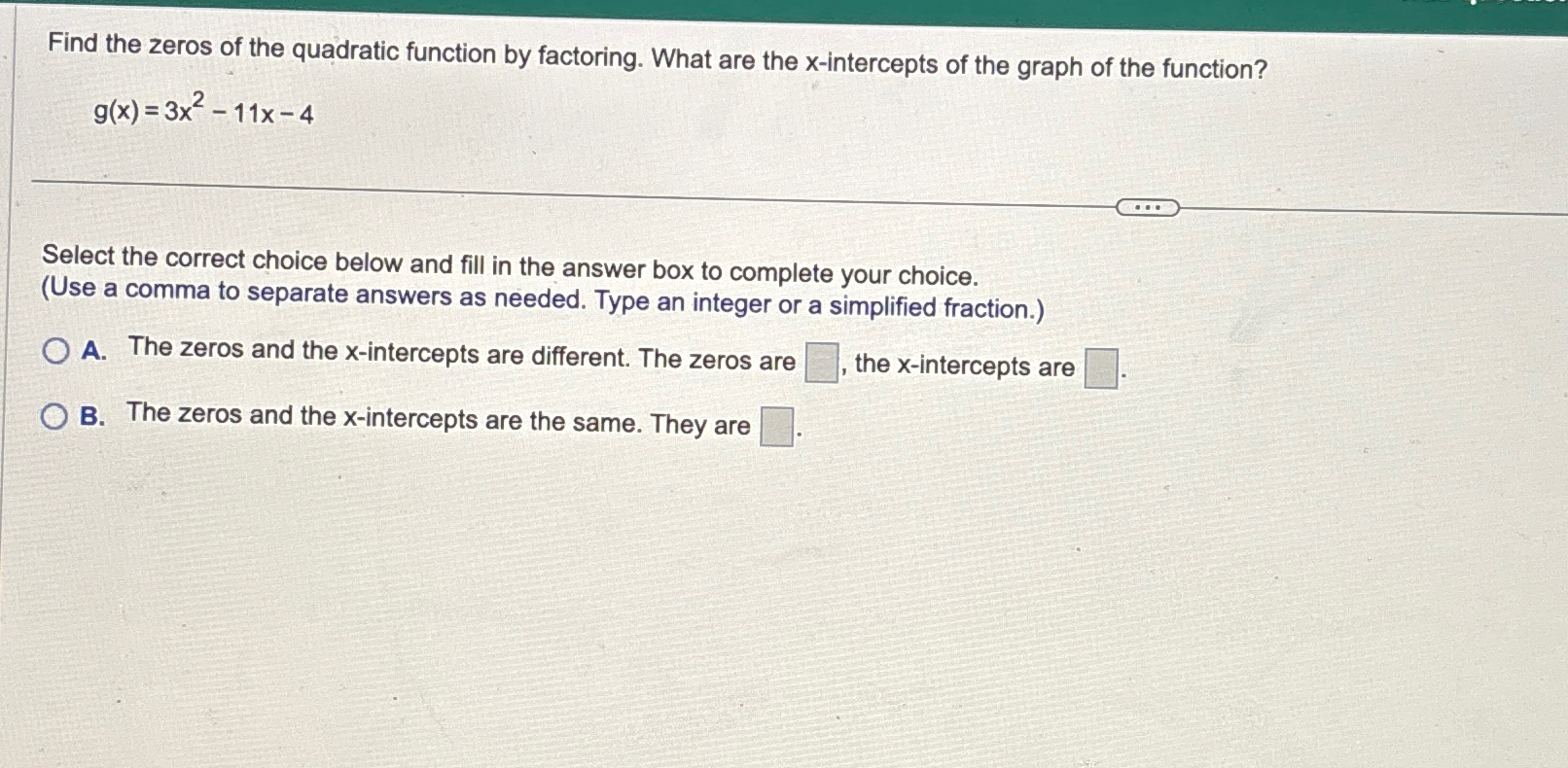 Solved Find the zeros of the quadratic function by | Chegg.com