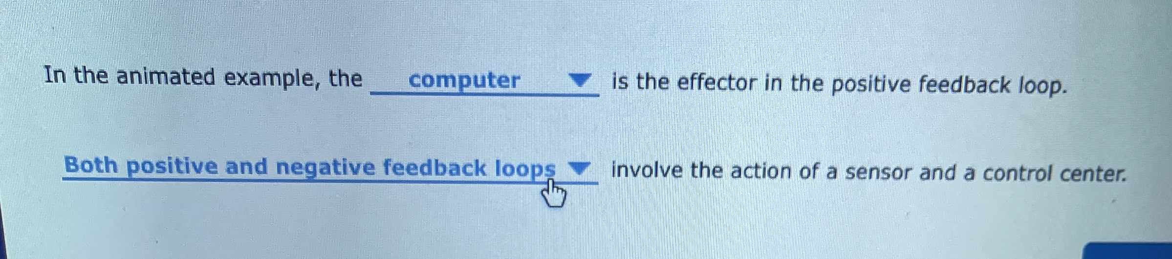 Solved In the animated example, the ﻿is the effector in | Chegg.com
