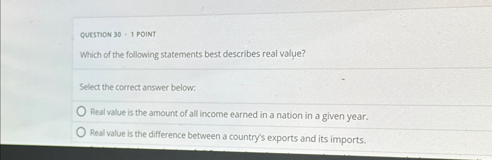 Solved QUESTION 30 - 1 ﻿POINTWhich of the following | Chegg.com