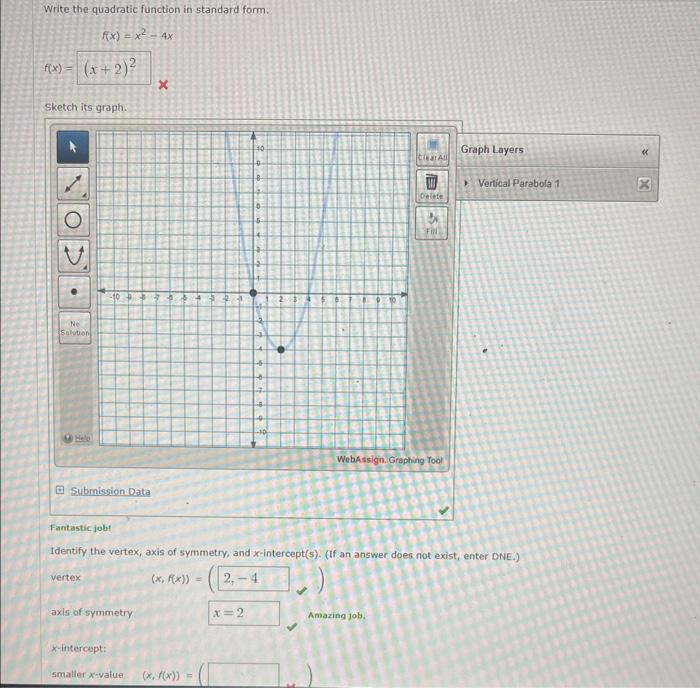 Solved Write the quadratic function in standard form. | Chegg.com
