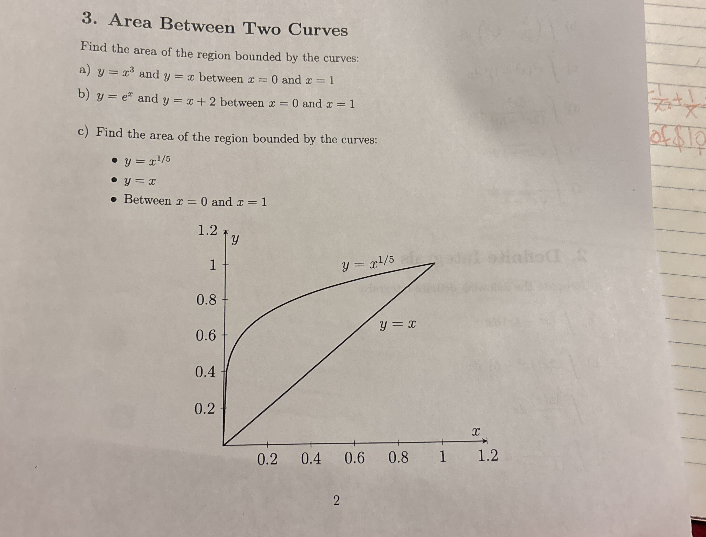 Solved Area Between Two CurvesFind the area of the region | Chegg.com