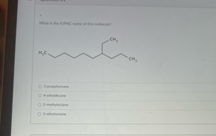 Solved What is the IUPAC name of this molecule? | Chegg.com