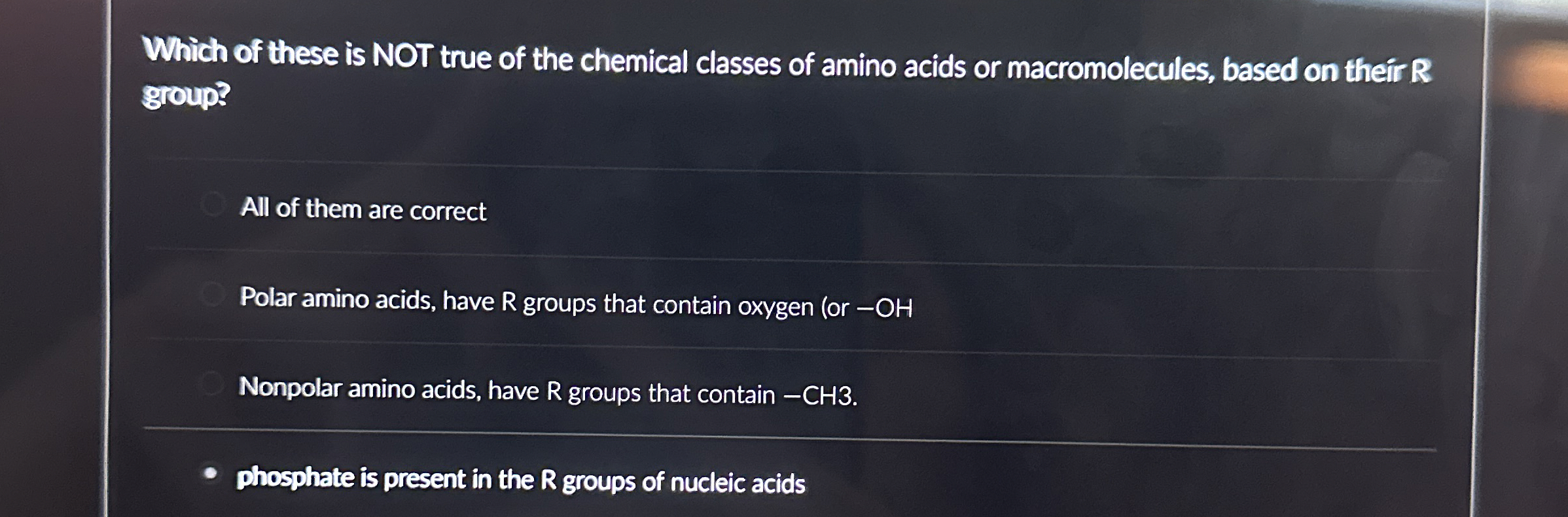 Solved Which of these is NOT true of the chemical classes of | Chegg.com