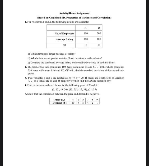 Solved (a) If each observation is increased by a constant | Chegg.com