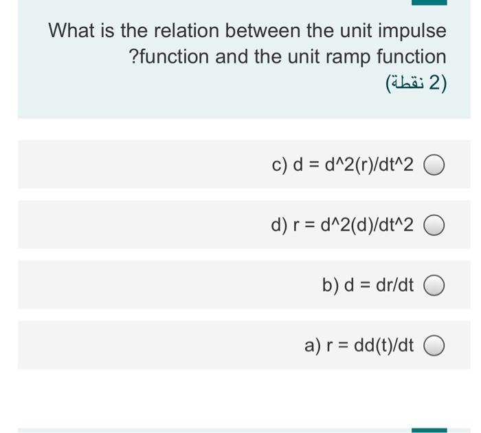 Solved What is the relation between the unit impulse | Chegg.com