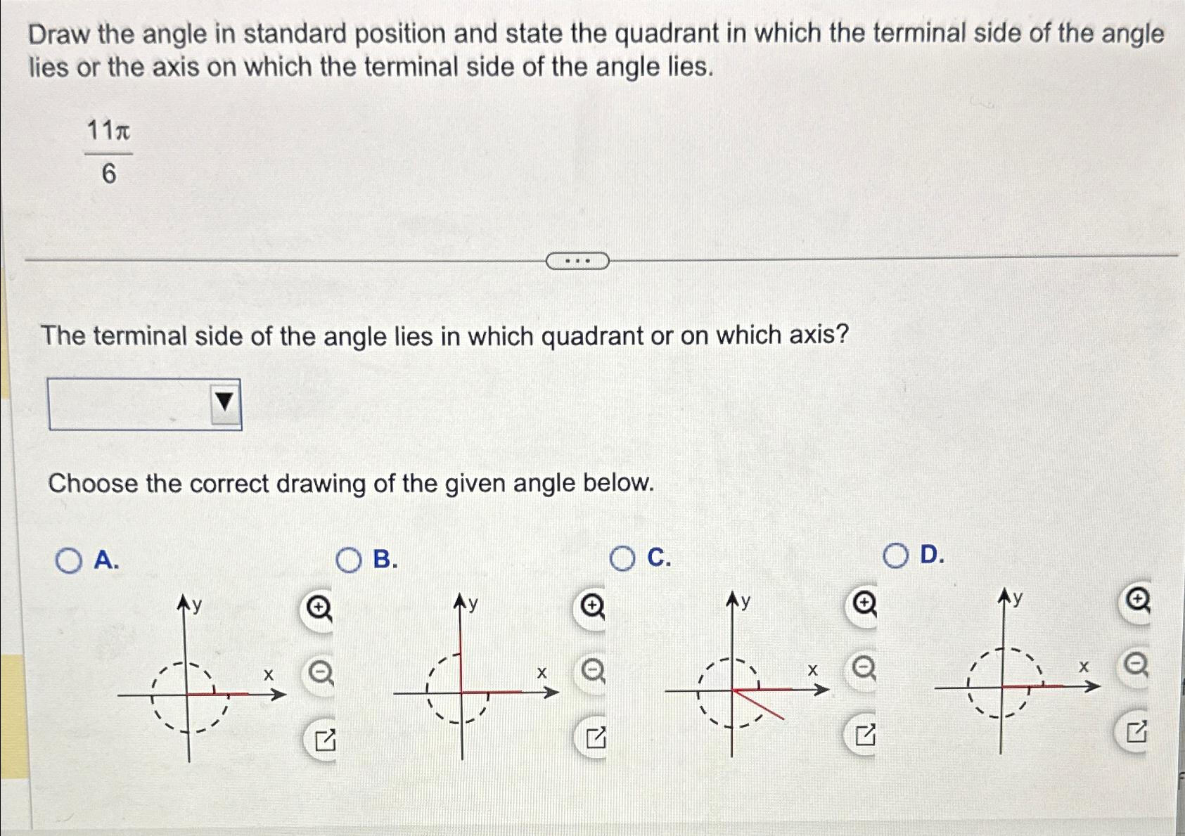 Solved Draw the angle in standard position and state the | Chegg.com