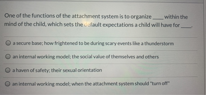 Solved One of the functions of the attachment system is to | Chegg.com