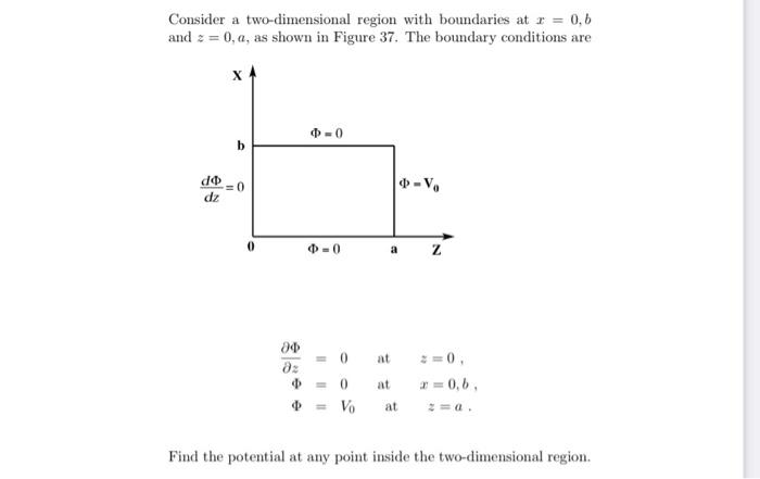 Solved Consider a two-dimensional region with boundaries at | Chegg.com