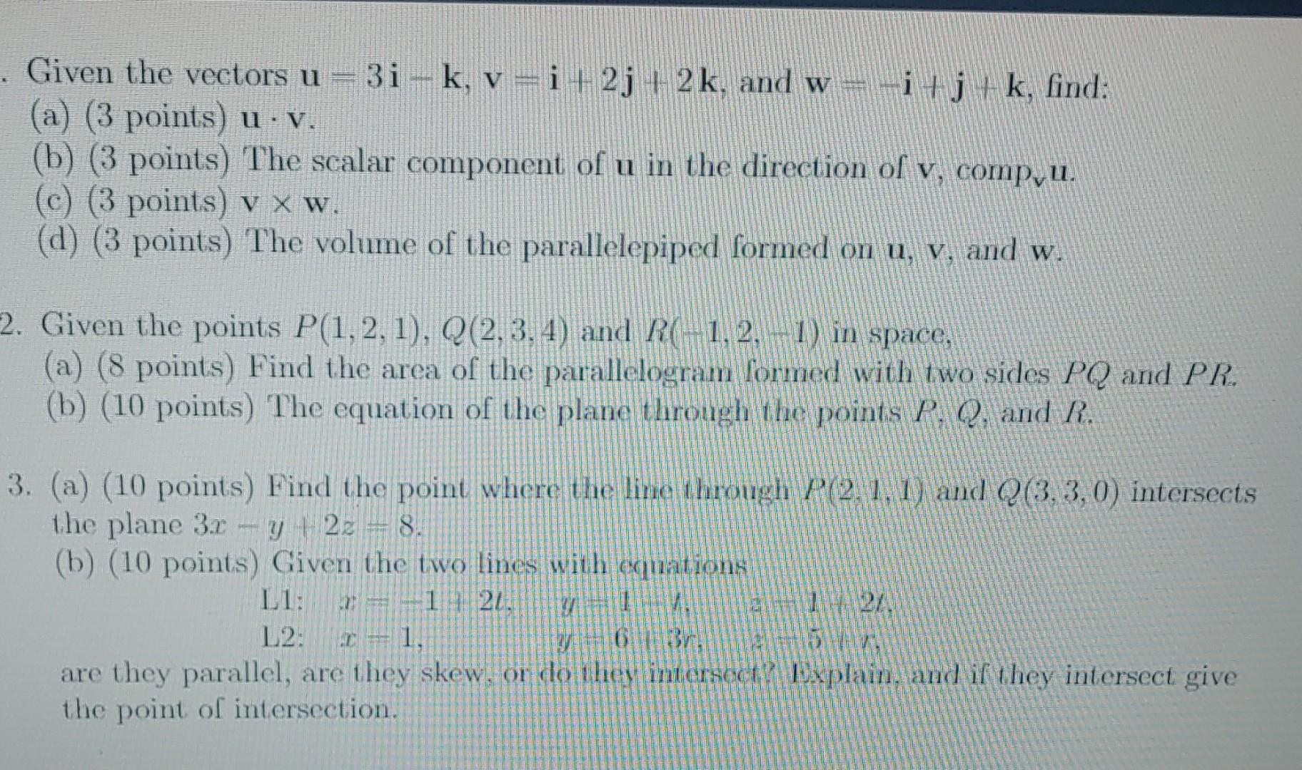 Solved 4. The position vector of a particle moving through | Chegg.com
