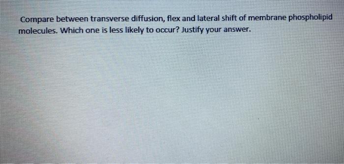 Solved Compare between transverse diffusion, flex and | Chegg.com